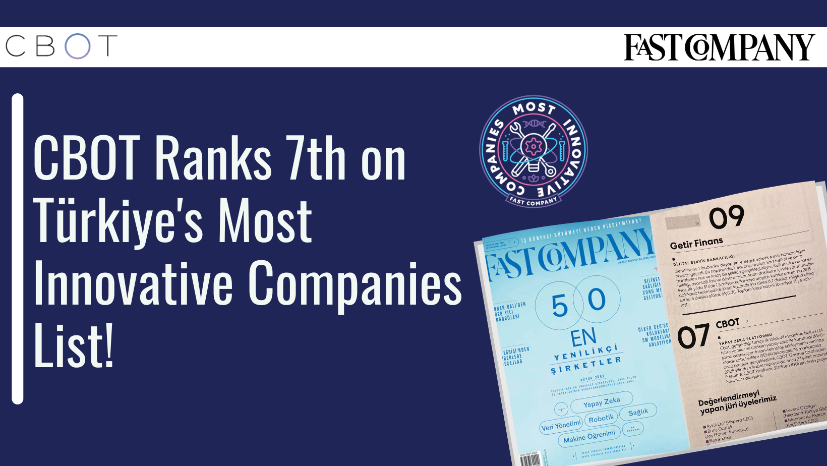 CBOT Ranked 7th Among Turkey’s Most Innovative Companies! | CBOT